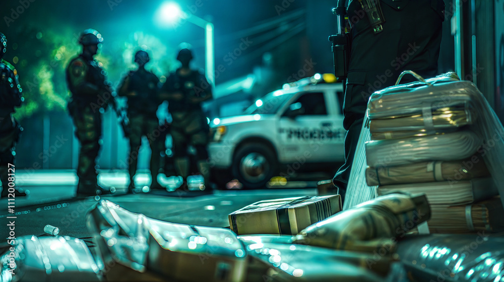Law enforcement officers conduct night raid on illegal drug shipment ...