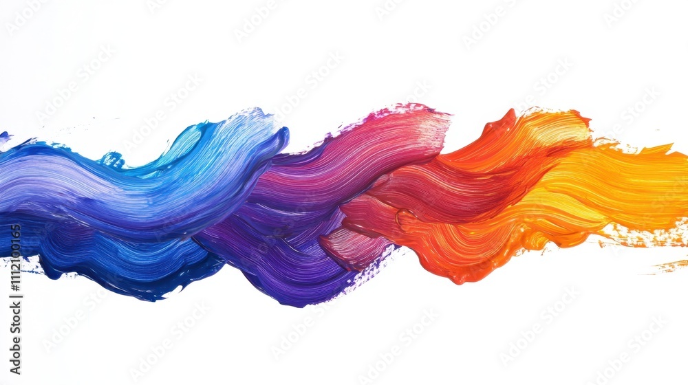 Gradient oil paint strokes blending seamlessly from warm to cool tones ...