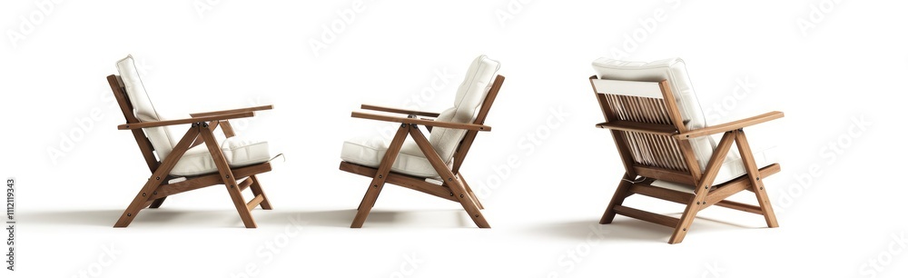 MORV Carey beach chair, three views of the same product, white ...