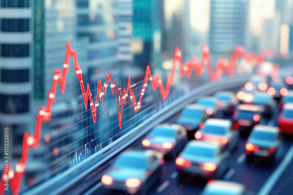 Traffic trends graph with blank areas for recent data, trends template ...