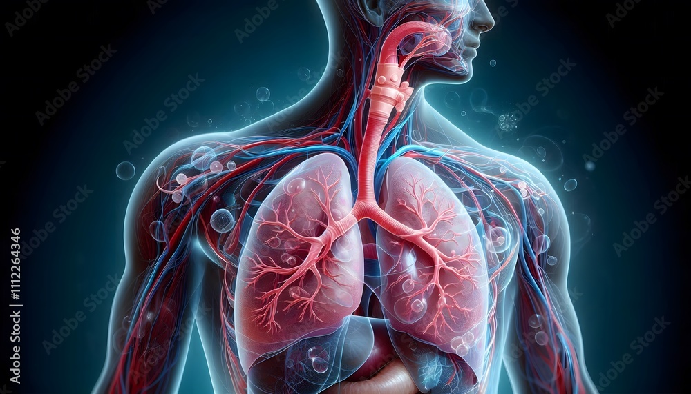 respiratory system and lung organs in the human body Stock Illustration ...