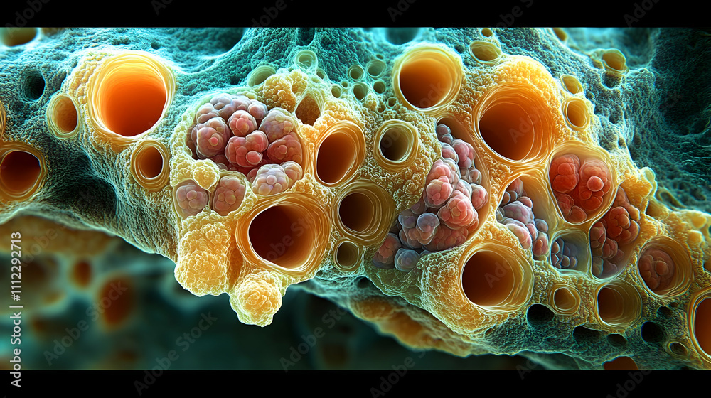 Exploring Cellular Structures: Microscopic Worlds Unveiled in Vivid Detail Stock Illustration ...