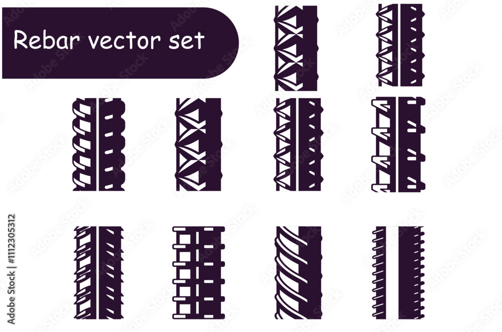 Rebar vector set design Stock Vector | Adobe Stock
