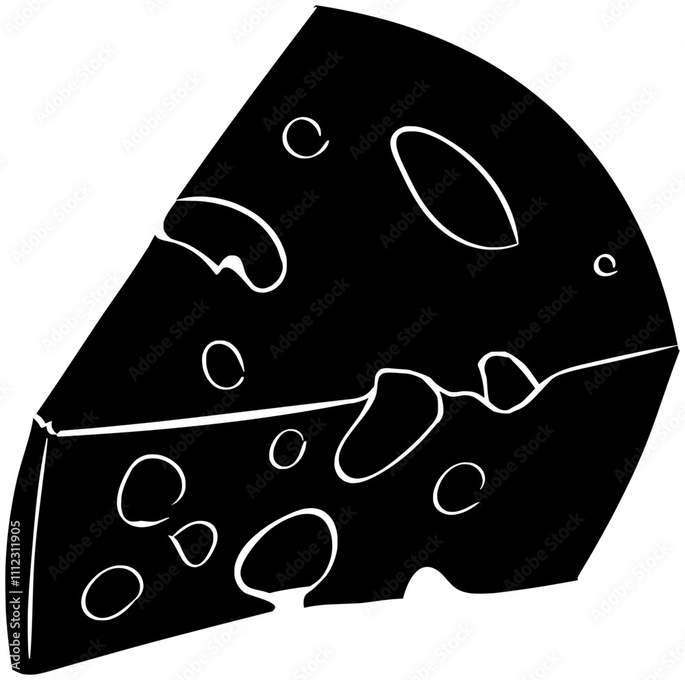 food illustration cheddar silhouette piece logo slice icon cheese ...