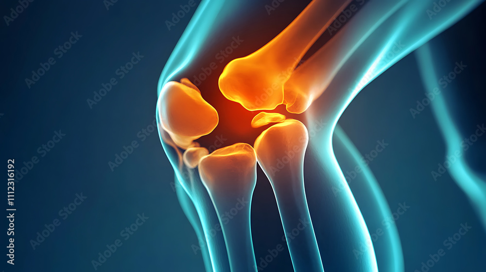 X-ray of Knee Joint with Visible Cartilage Stock Illustration | Adobe Stock
