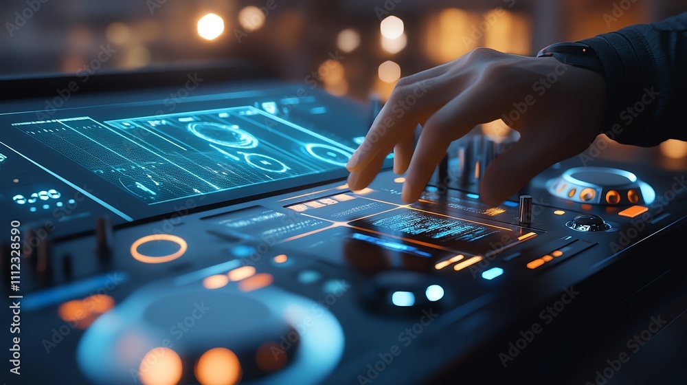 A futuristic DJ booth with solar panels as part of its design The panels power dynamic ...