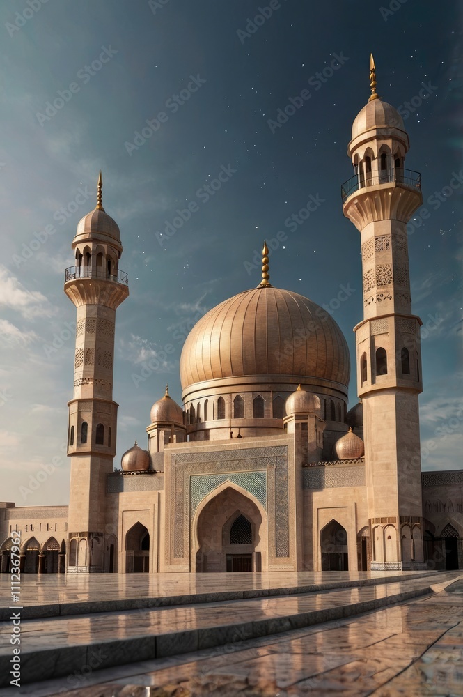 Mosque Dome Scescent Moon Star Sky Night Israa Mecca Mohammed Ramadan Isra Sheikh Ramadan Grand ...