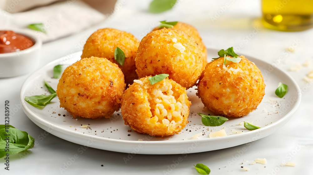 Saffron Arancini with Nduja Center and Truffle Mayo, Italian Appetizer ...