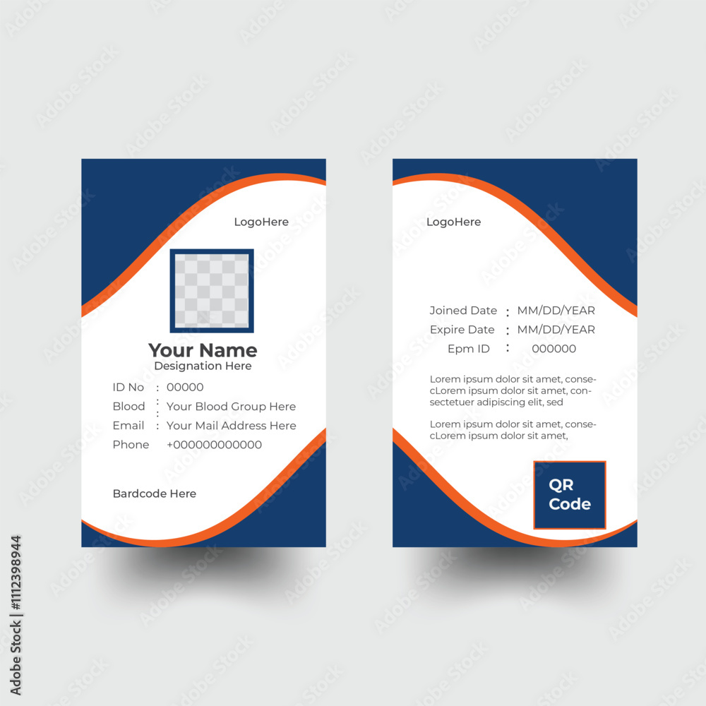 Image vectorielle Stock Professional ID card design templated Card ...
