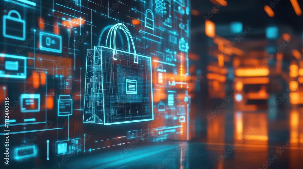 Futuristic Digital Shopping Experience with Interactive Shopping Bag ...