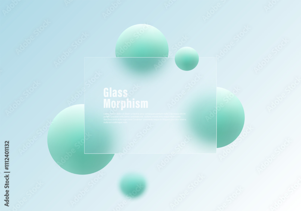 Glass morphism website landing page template. Frosted glass partition ...