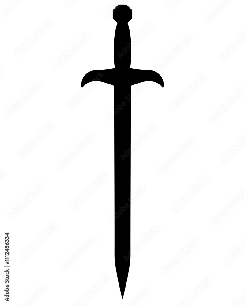 Sword, blade cold weapon silhouette - vector image for logo, pictogram ...