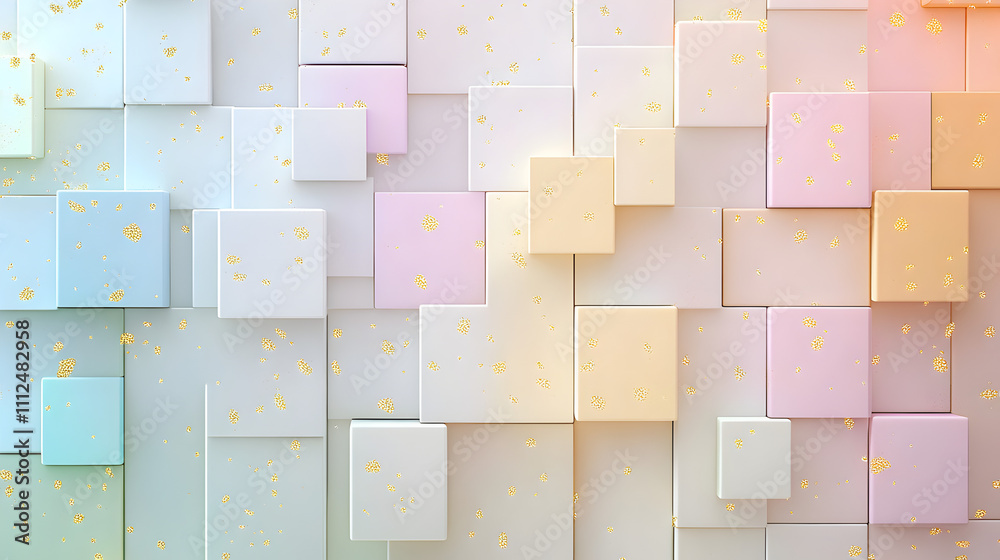 fondo abstracto con colores pastel con cubos en tercera dimension ...