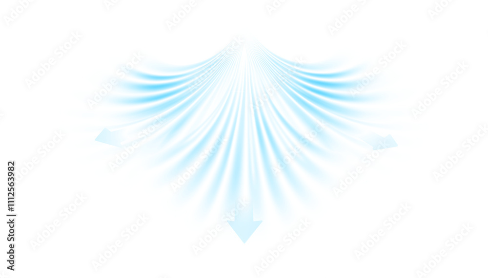 Wind air movement effect isolated on transparent background. Realistic ...