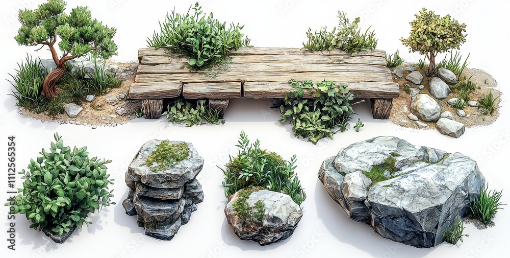 This game level map UI design asset kit offers a floating platform with ...