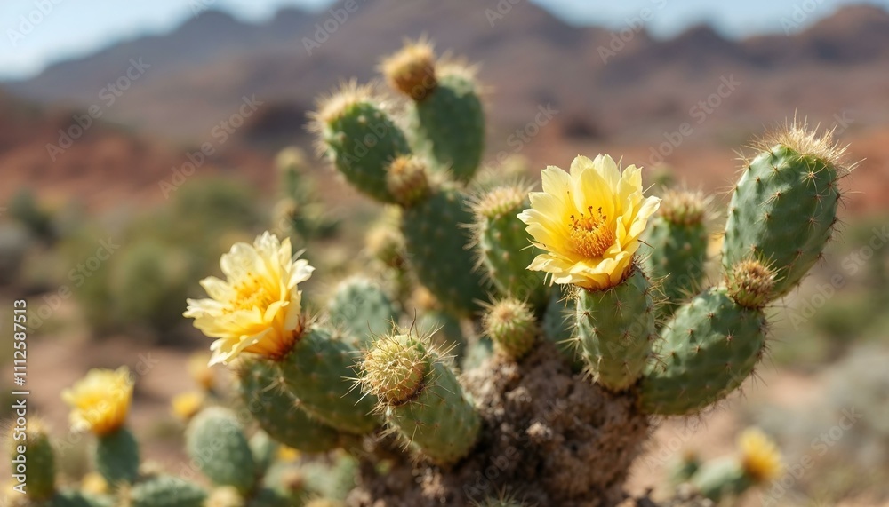 Cactus varieties and native succulent plants in the desert landscape ...