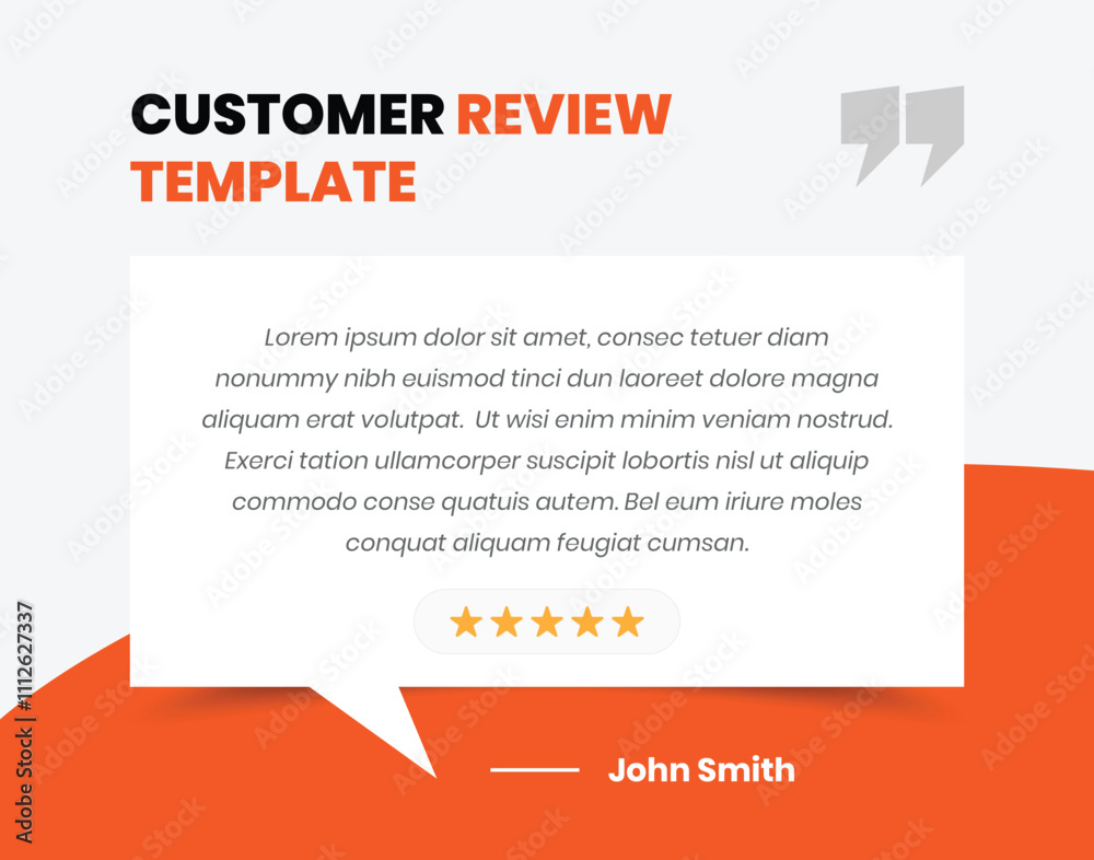 Simple professional feedback and review or testimonial template design ...