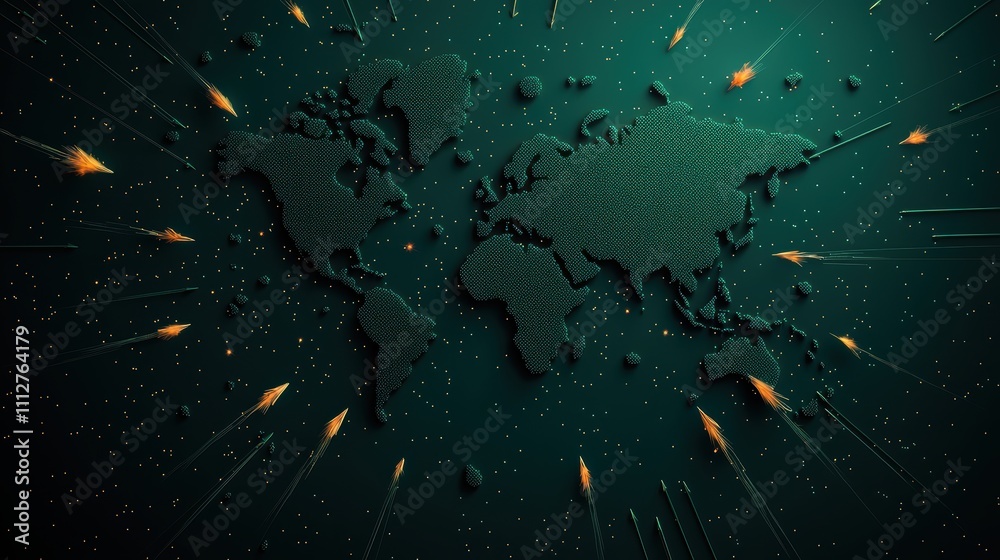 A graphic representation of a threat detection system in action, with a ...