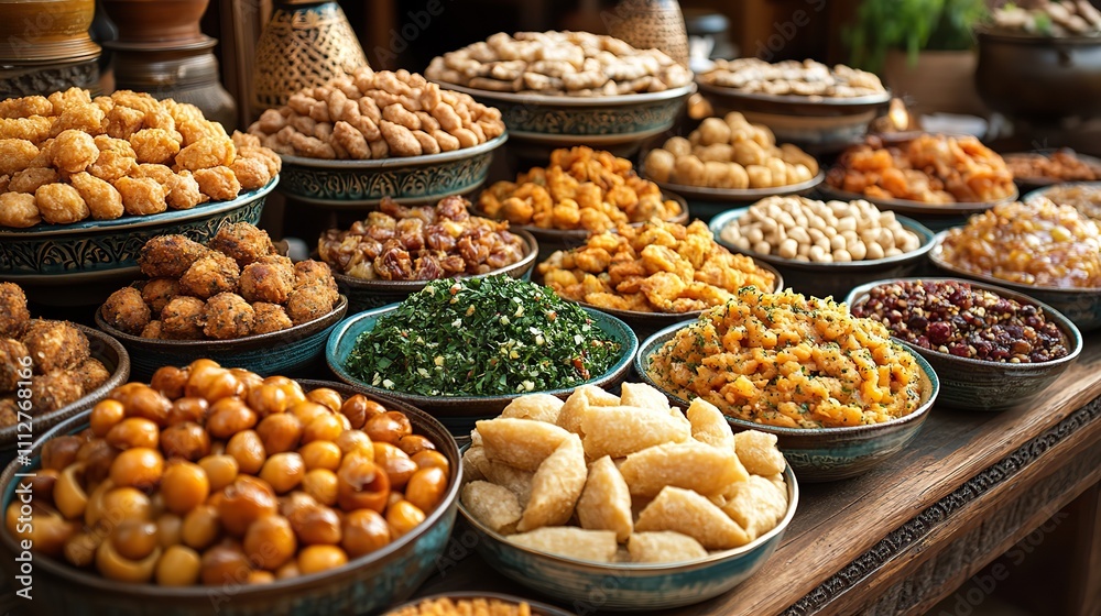 arabic traditional cuisine middle eastern colorful hummus pita falafel ...