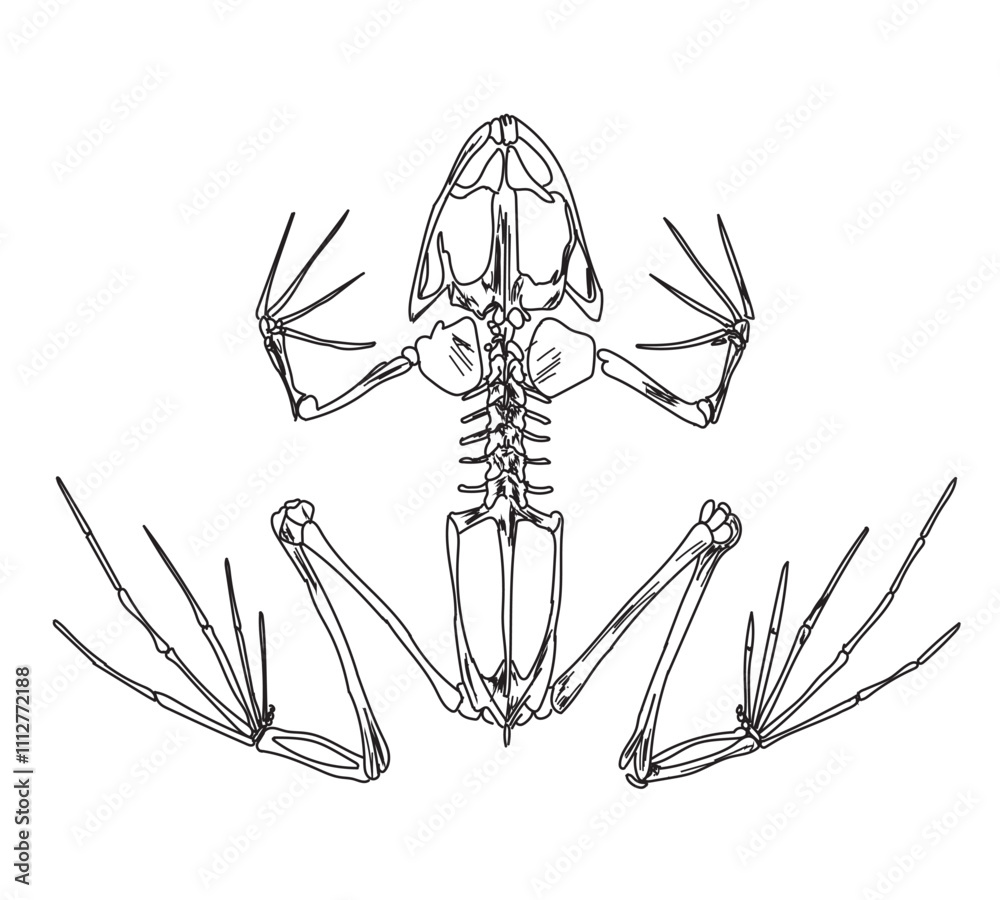 Skeletal system of animals. Animals Bone Structure hand drawing vector ...