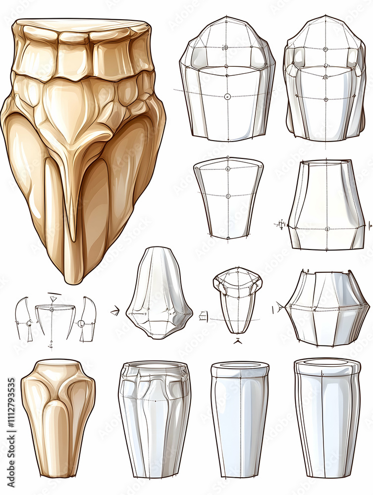 Horse hoof anatomy drawing with different perspectives and construction ...