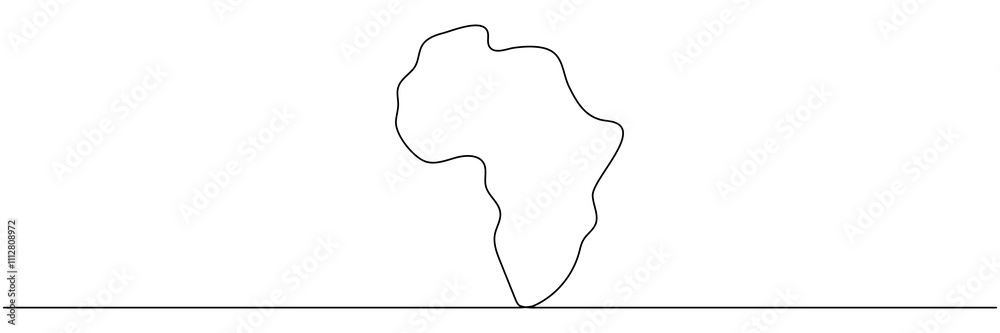 Continuous line drawing Africa. World map continent line symbol. Vector ...