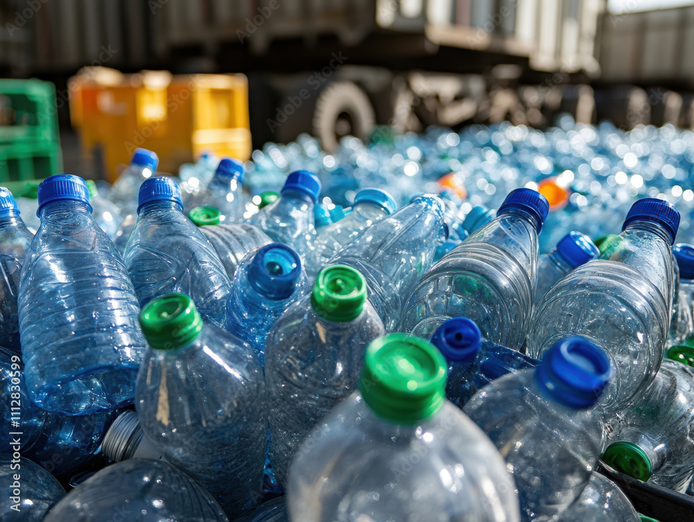 Recycling plastic bottles in a busy facility showcases the journey ...
