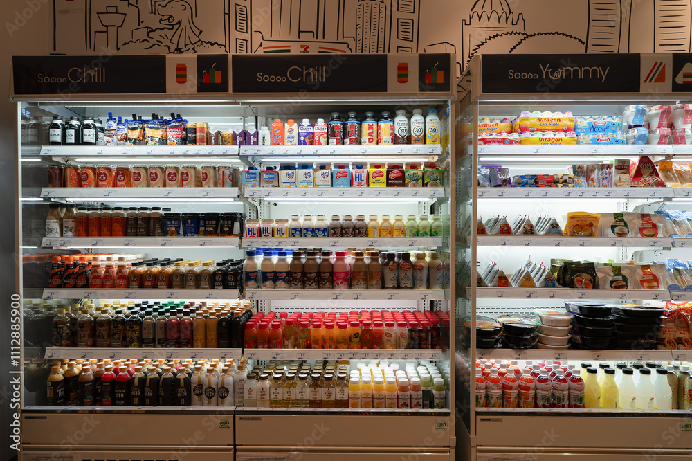 SINGAPORE - AUGUST 25, 2024: ready-to-eat products on display at 7 ...