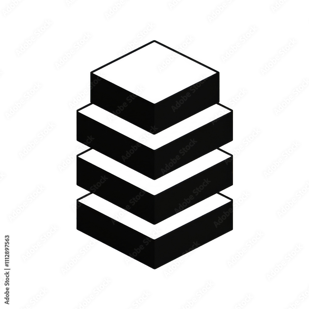 Black admin icon png, packed blocks Minimalist flat icon, vector logo ...