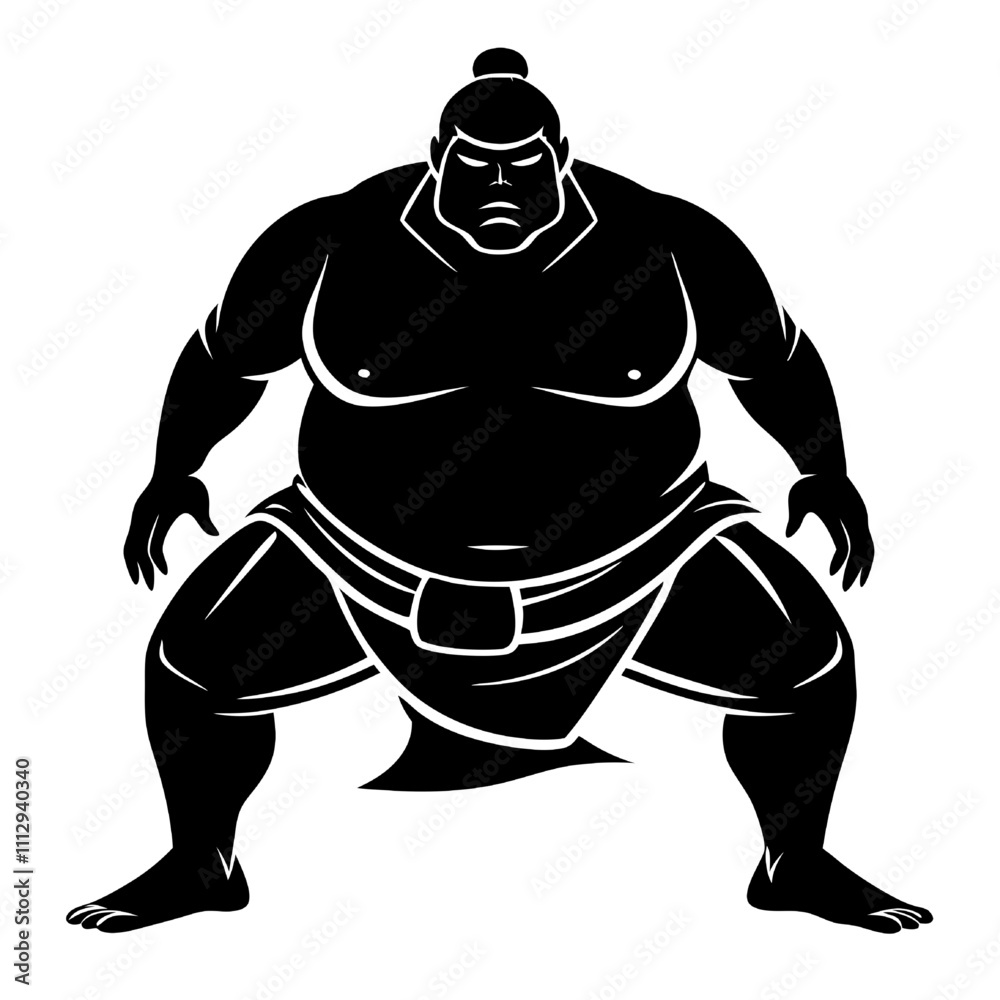 Vector de Stock Vector Sumo Wrestler Silhouette: A powerful silhouette ...
