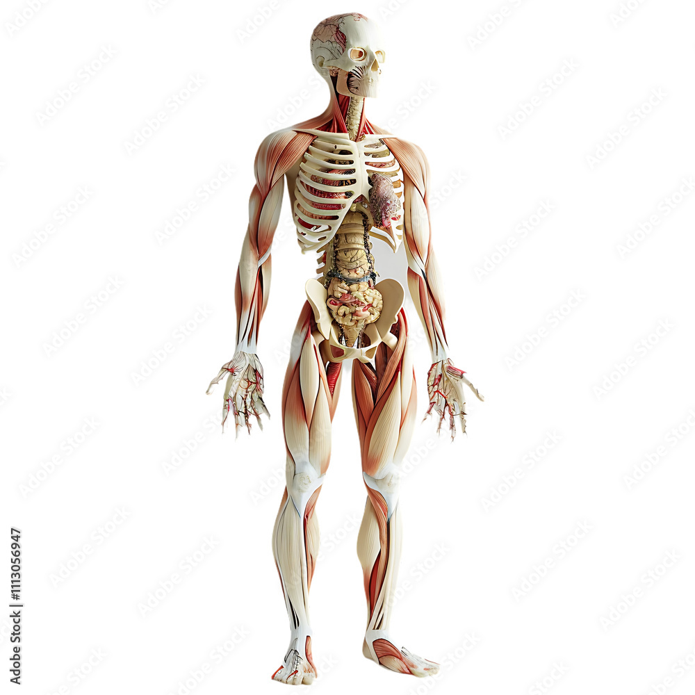 Scientific Illustration of Human Nervous System Featuring Neural ...