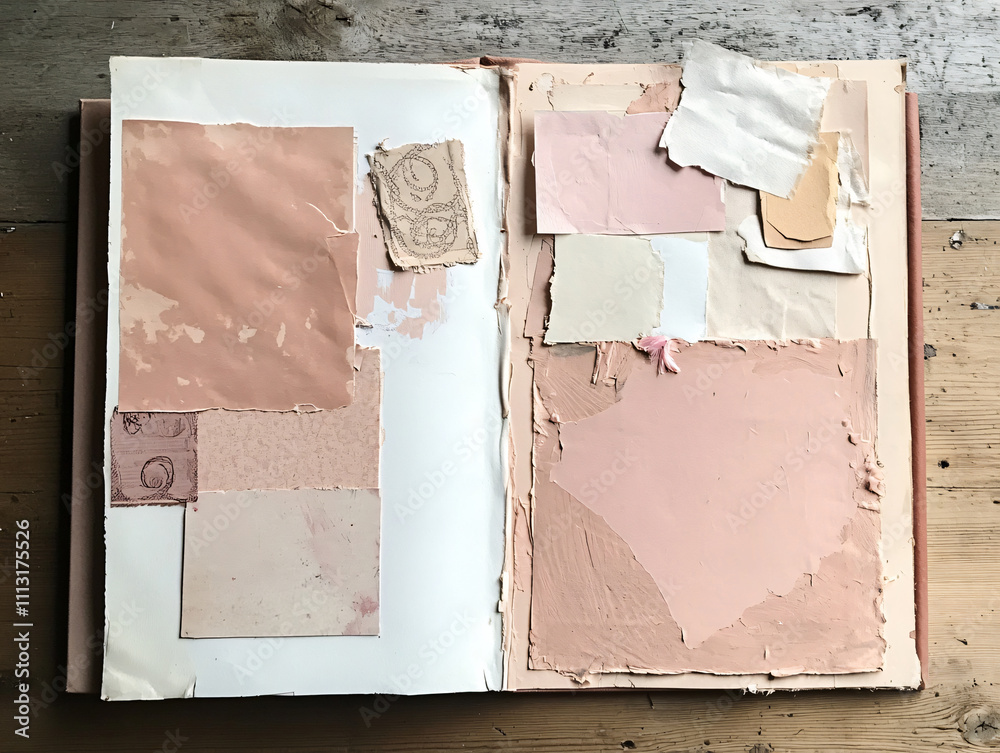 love themed scrapbook filled with various textured papers and memories ...