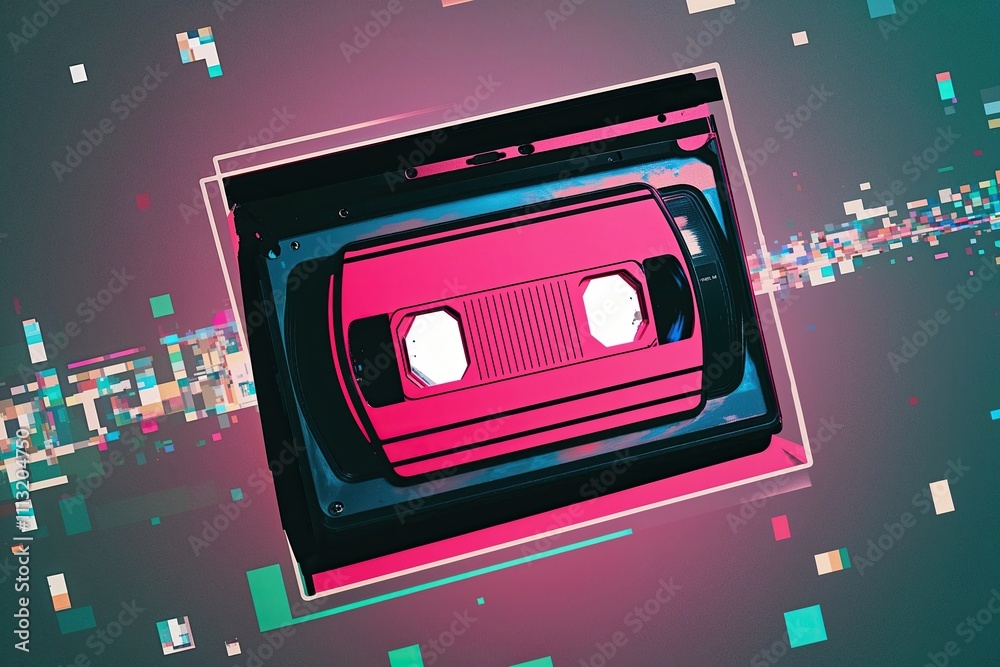 VHS Nostalgia Distortion Overlay with Semi Transparent Frames and 8k ...