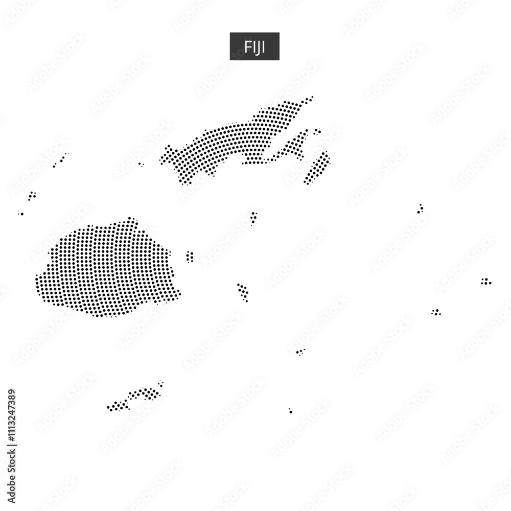 Map of Fiji showcasing its unique geographical features and island ...