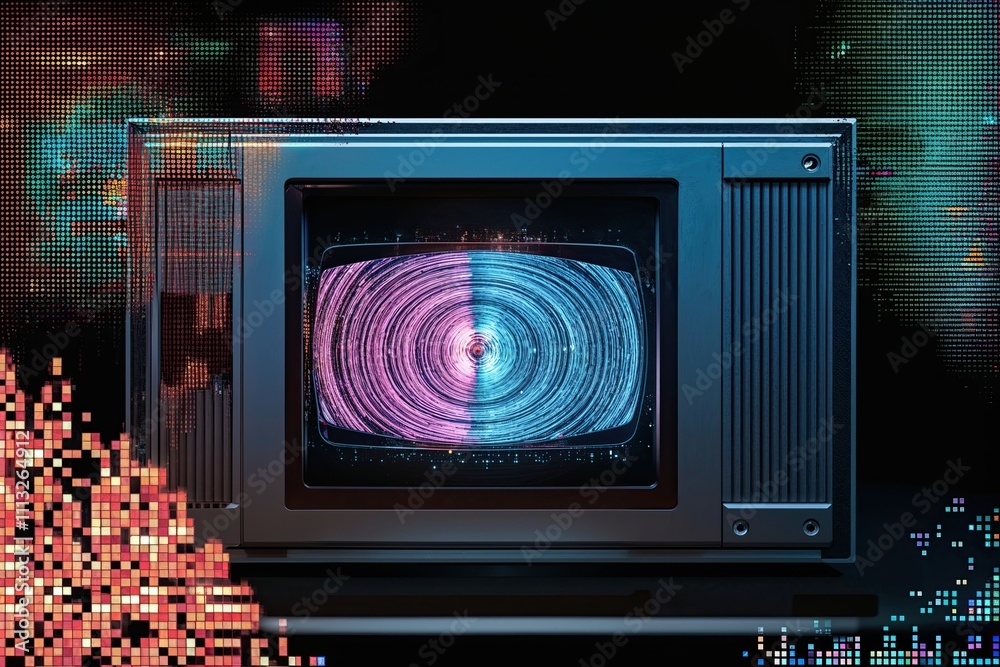 VHS Artistry with 80s Analog Distortions and Nostalgic Pixel Noise ...