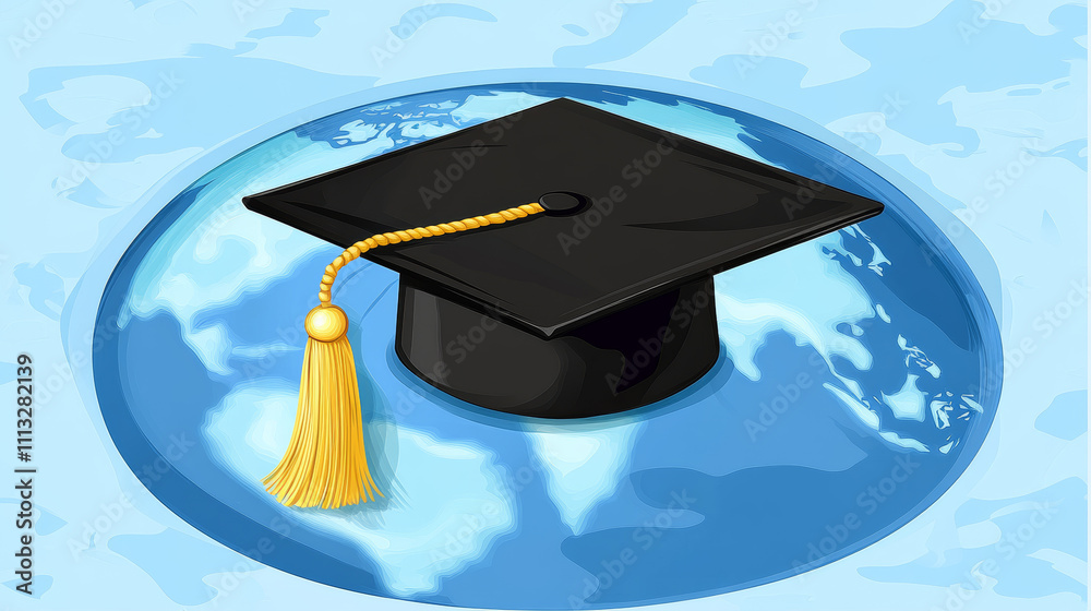 Ilustración de Stock E-learning distance graduate certificate program ...