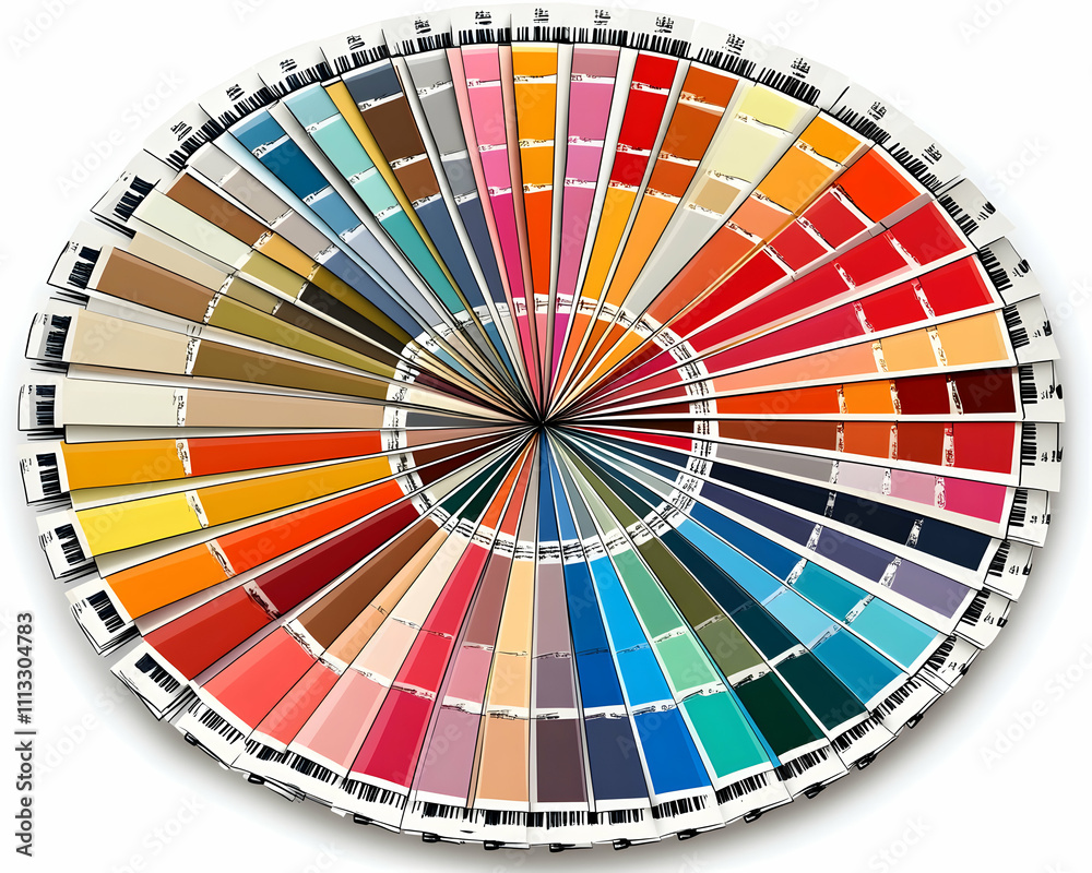 Circular color palette chart showing various shades and hues. Stock ...