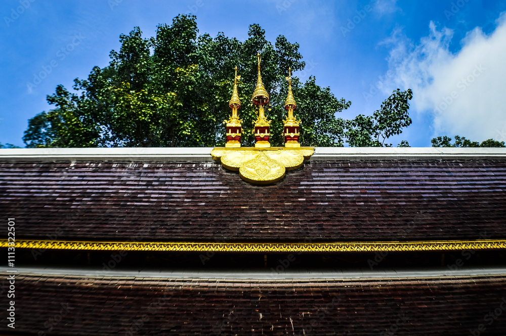 Chapel Roof , Architecture Lanna, Symbols of Buddhism at Wat Ram Poeng ...