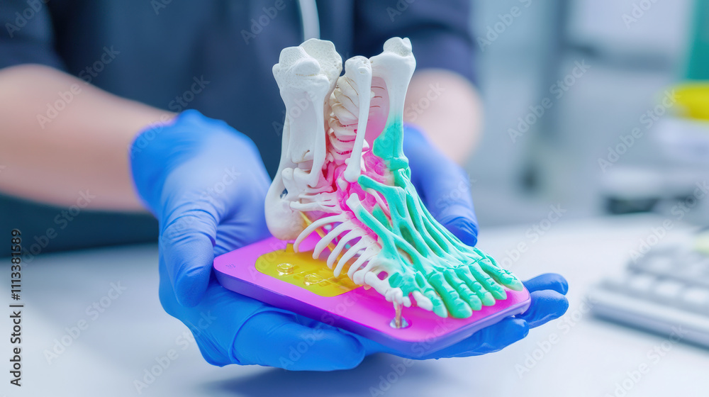 Detailed Anatomical Model of Human Foot Skeleton Demonstrating Bones ...