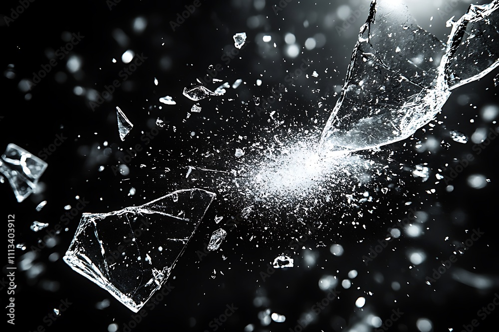 Broken glass window. Texture of broken glass. Isolated realistic cracked glass effect. Template ...