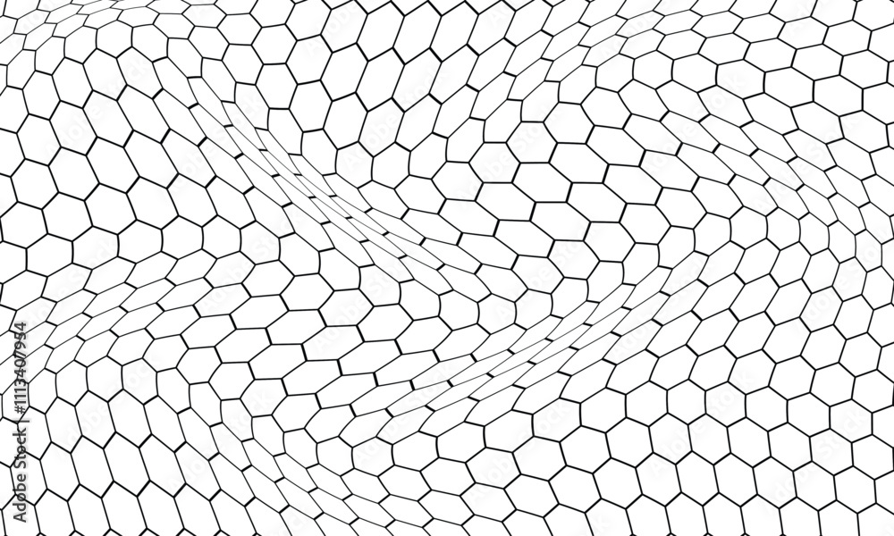 abstract simple black hexagon outline wave pattern can be used ...
