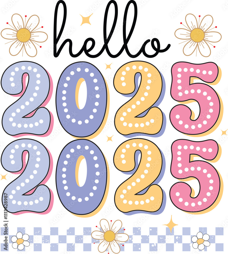 Retro happy new year 2025 SVG bundle, welcome 2025, in my 2025 era ...