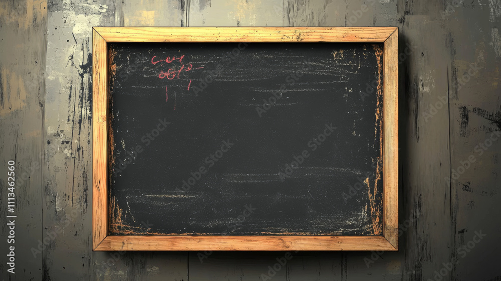 Stock-Illustration „Realistic school chalkboard set with wooden frame ...