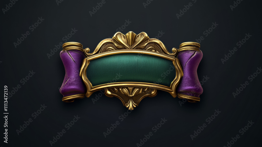 Stock Illustration „medieval Ui Game Button With Gold Frame Sprite For Animation Fantasy Rpg