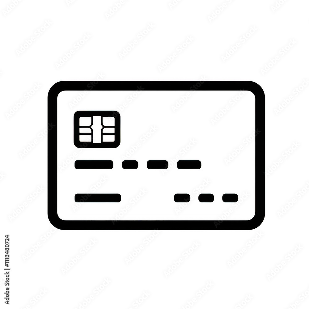 Black icon of Credit Card icon png Minimalist flat icon, vector logo ...