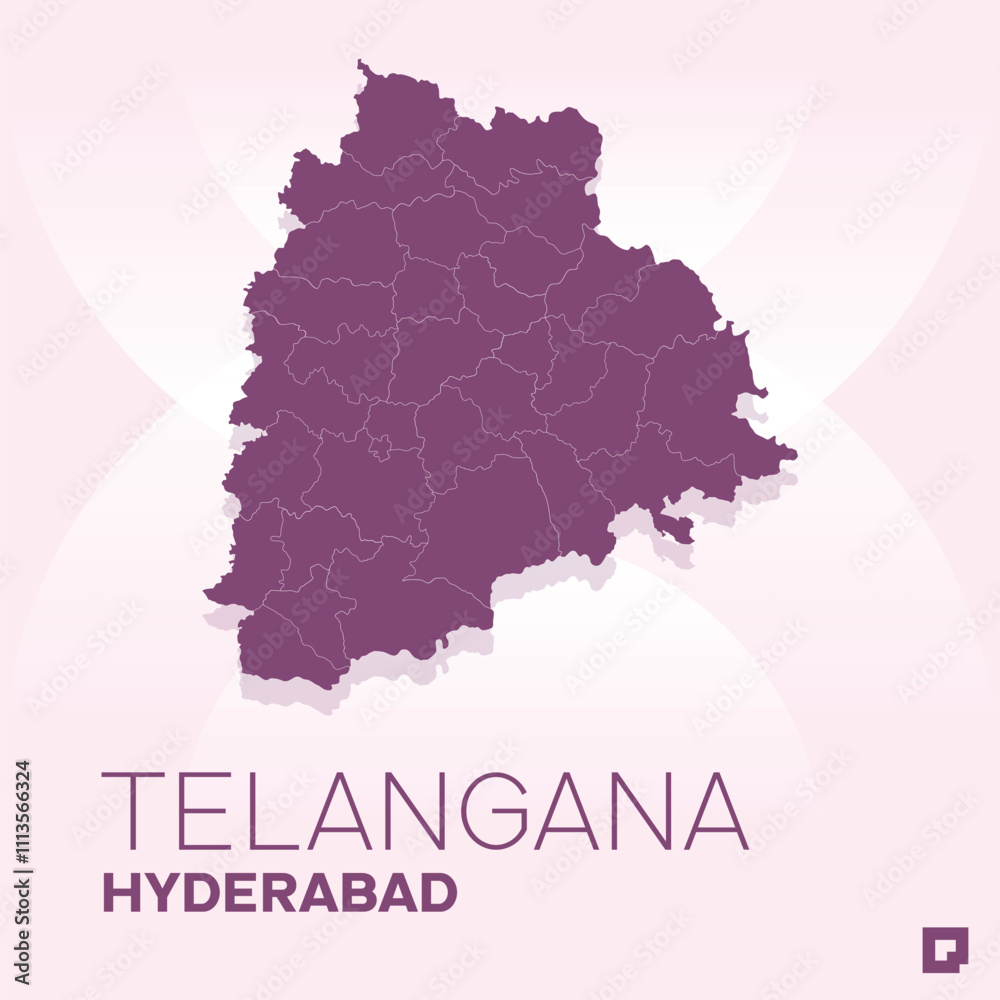 Telangana vector map, Vector map of Telangana, editable eps, AI files ...