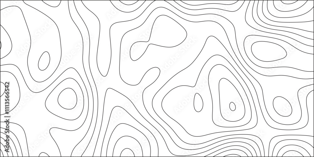 Ocean topographic line map with curvy wave isolines vector illustration ...
