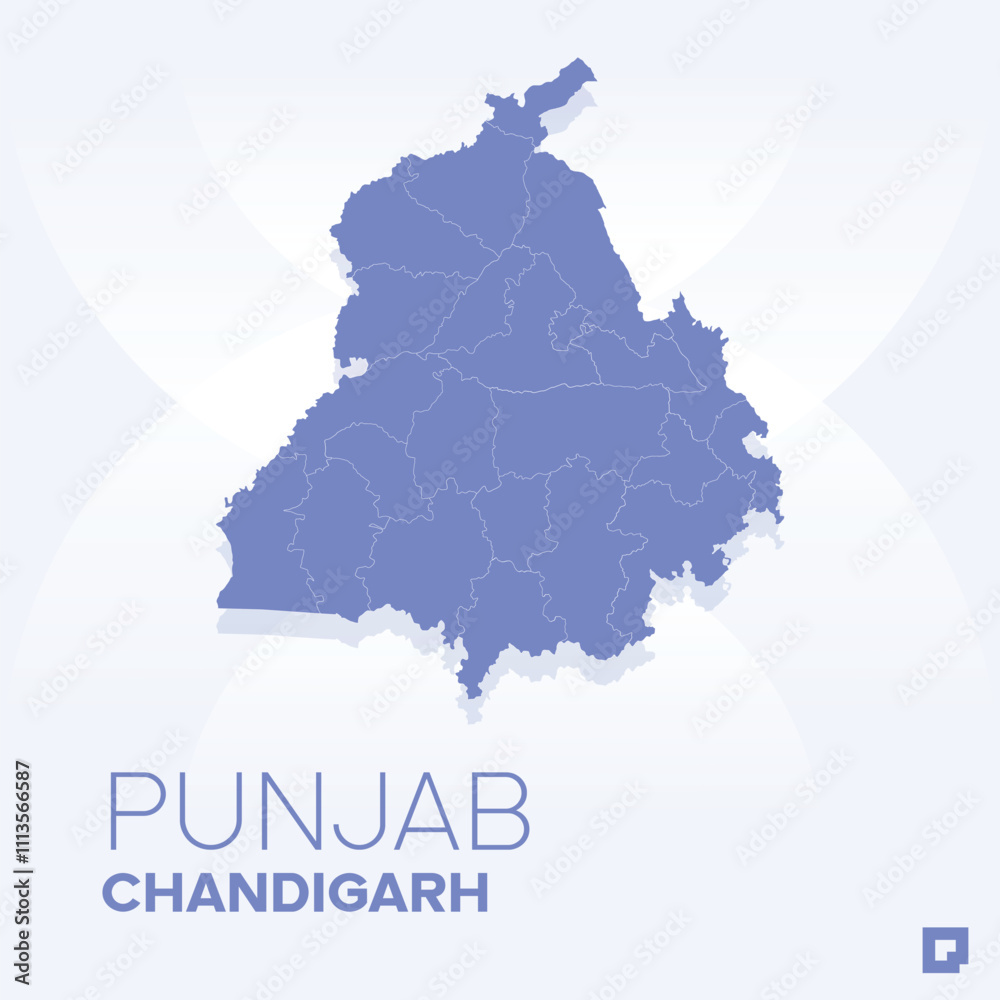 Punjab vector map, Vector map of Punjab, editable eps, AI files, Vector ...