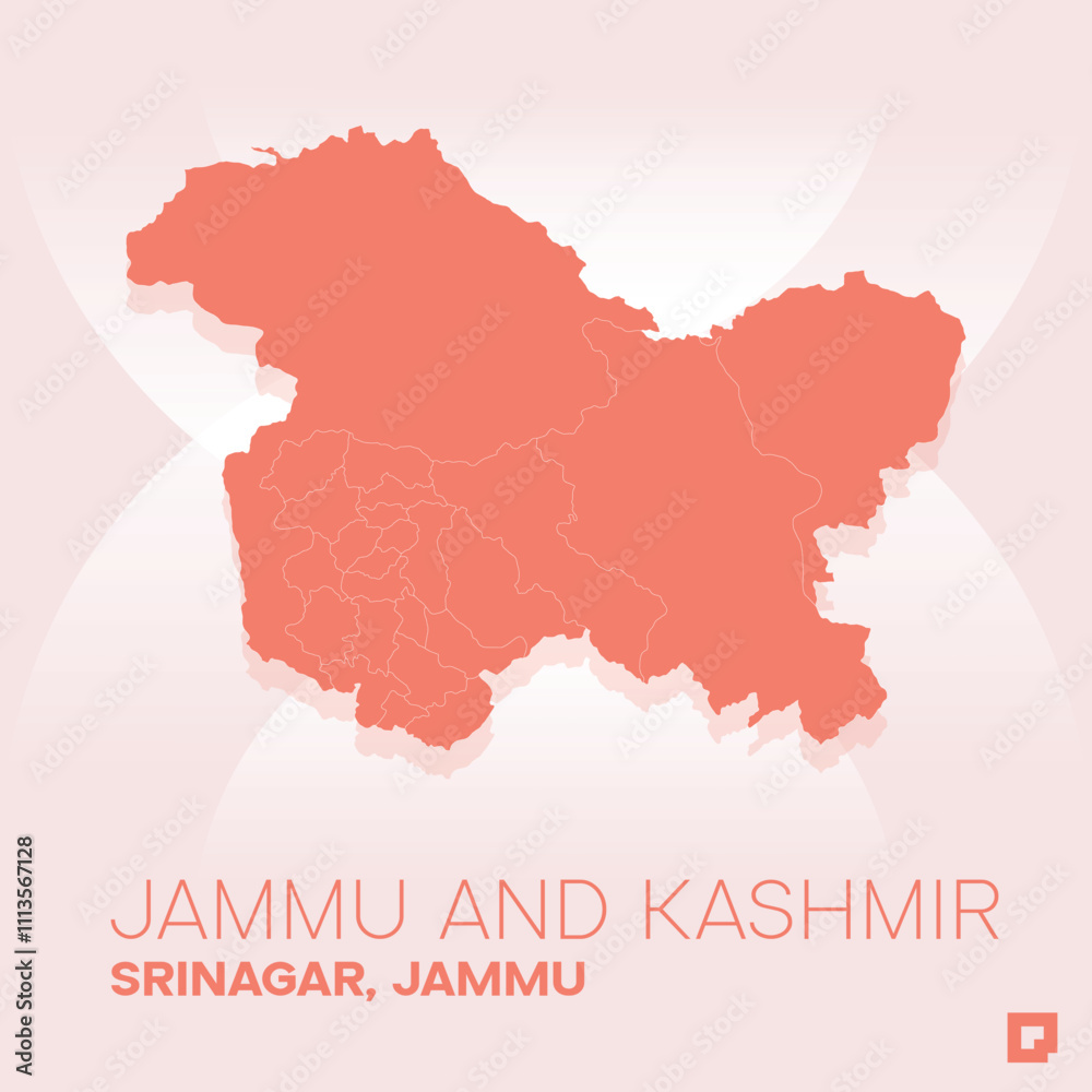 Jammu and Kashmir vector map, Vector map of Jammu and Kashmir, editable eps, AI files, Vector ...