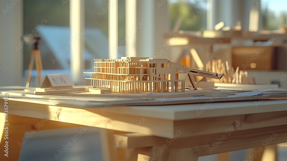 Architectural Model of Skyscraper Development with Detailed City Urban ...